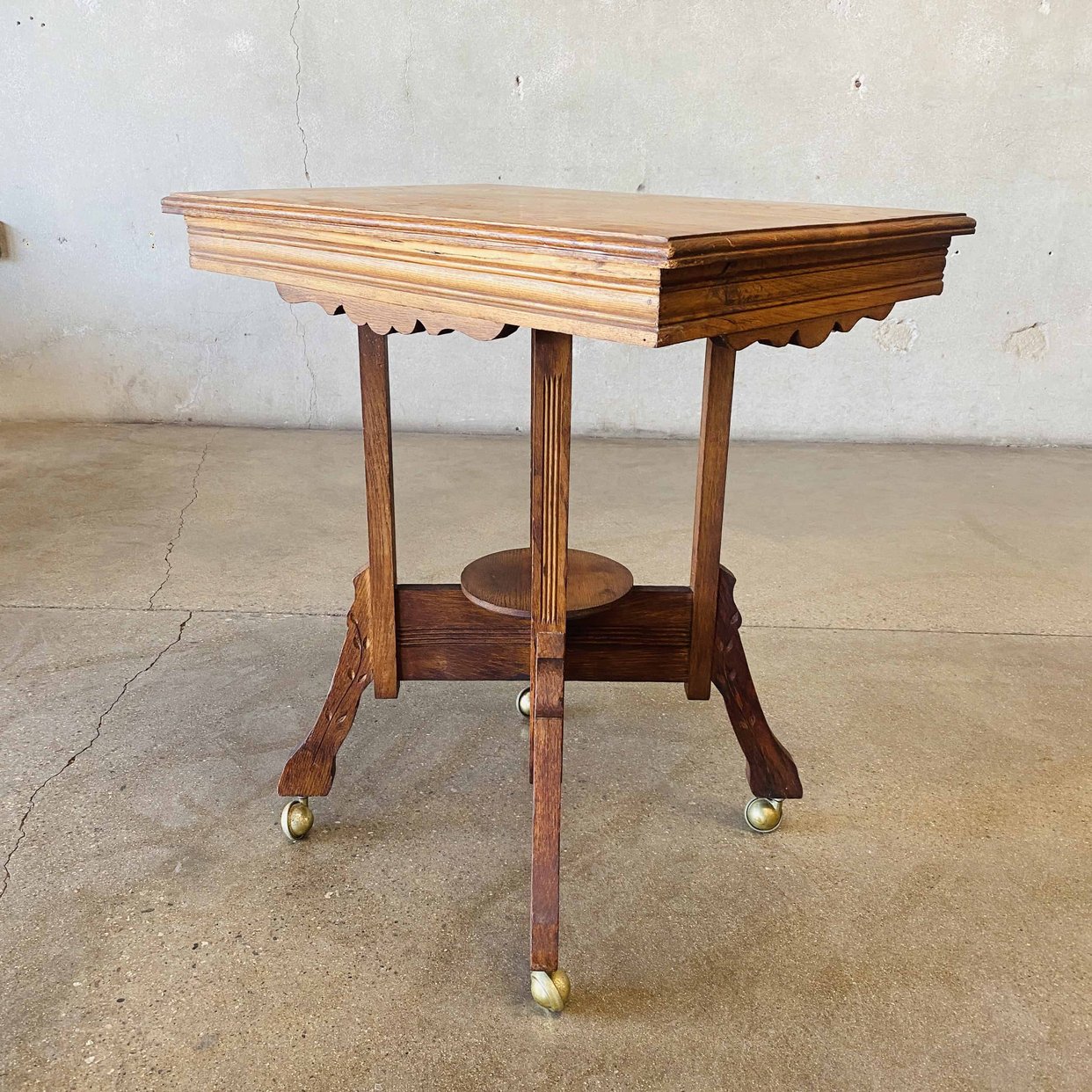 1950's Antique Oak Parlor Table, End Table | Urban Americana - Long ...