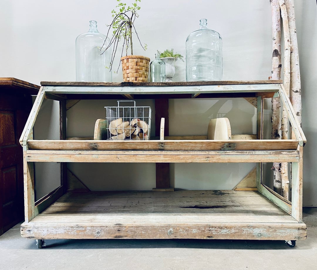 Antique General Store Display Counter Cubby Cabinet Shelves Wooden ...