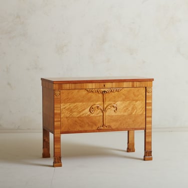 Antique Swedish Burl Wood Map Chest | South Loop Loft | Chicago, IL