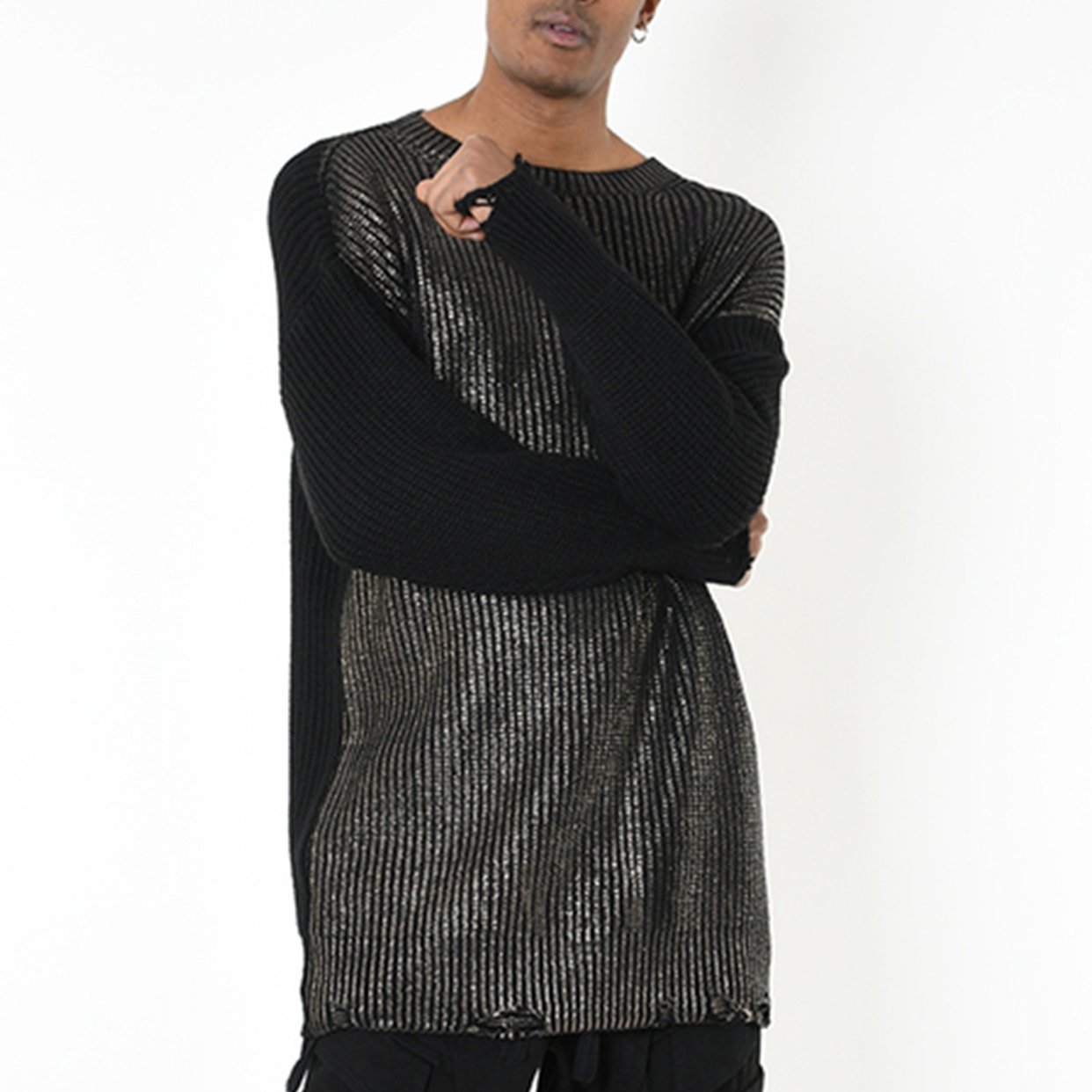 Bronze Metallic Coated Wool Blend Sweater | December Thieves - Boston ...