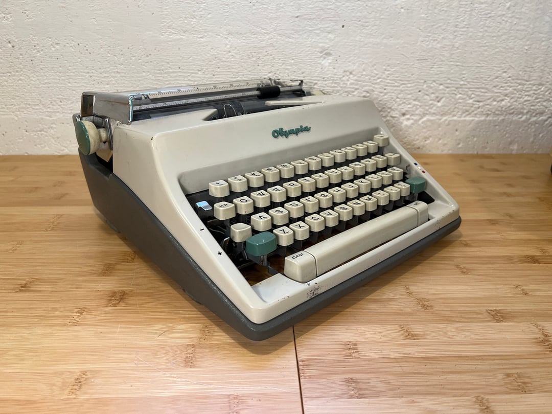 1964 Olympia SM9 Portable Typewriter with Case, New 2-Color Ribbon ...