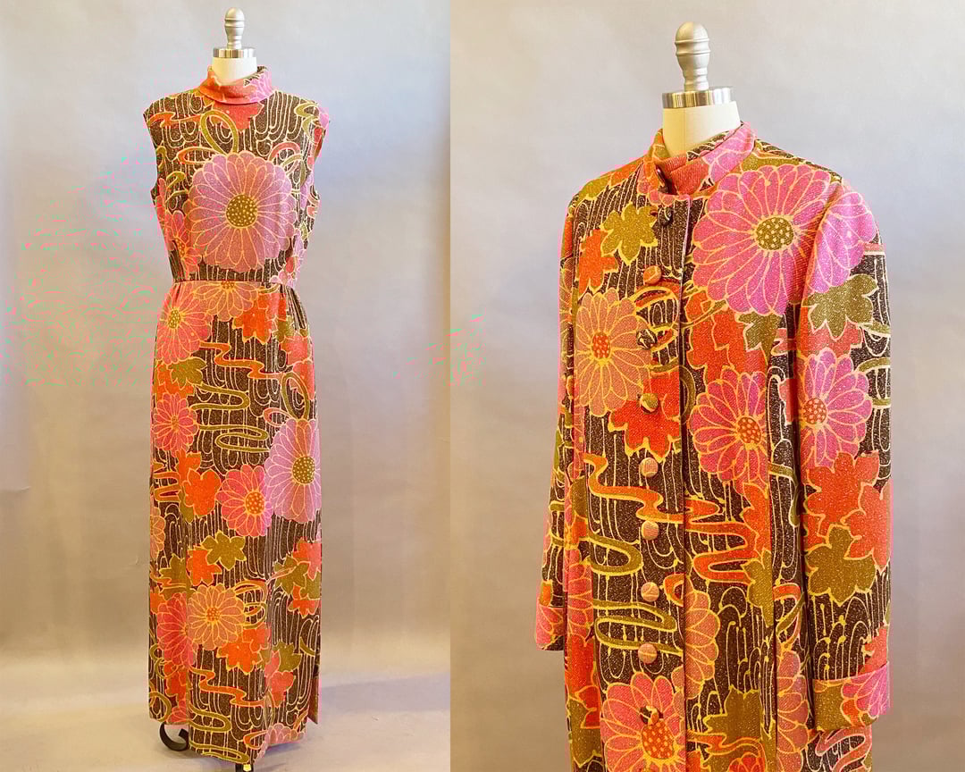 1960's Bergdorf Goodman Dress and Coat Set / 60's Lurex Dress | Off ...