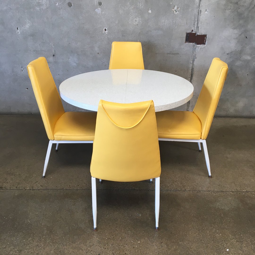 Mid Century Modern 50s Formica Dining Set with Four Chairs | Urban ...