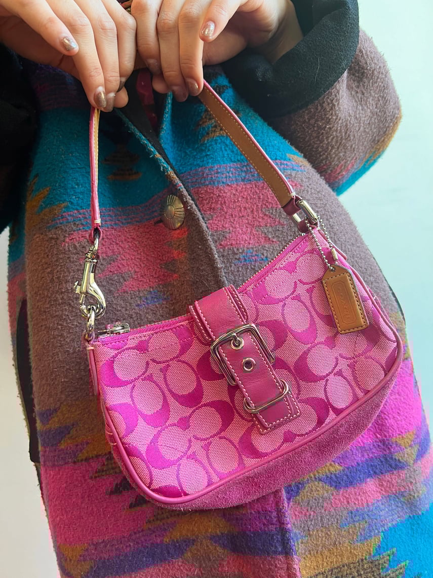 Y2K Hot Pink Coach Monogram CC Mini Bag | Lexie Butterfly Vintage ...