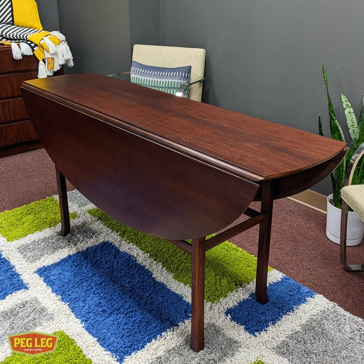 Mid-Century Modern walnut drop-leaf console / dining table | Peg Leg ...