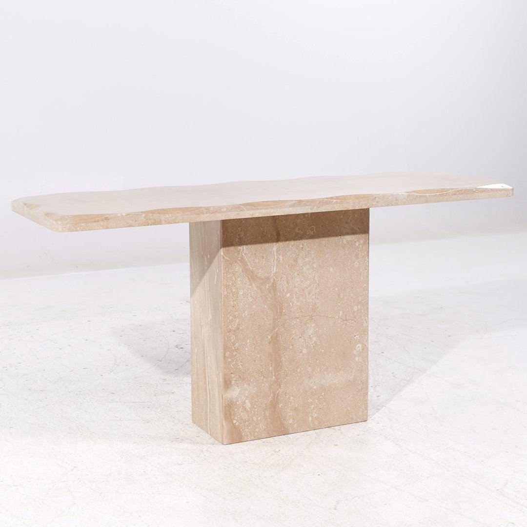 Onda Mid Century Beveled Marble Console Table - mcm | Modern Hill | Countryside, IL