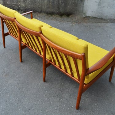 Gorgeous Sculptural Teak Frame Restored Sofa by Grete | Mid-Century ...