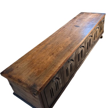 Vintage repurposed Industrial TV media console with storage. | Souli ...