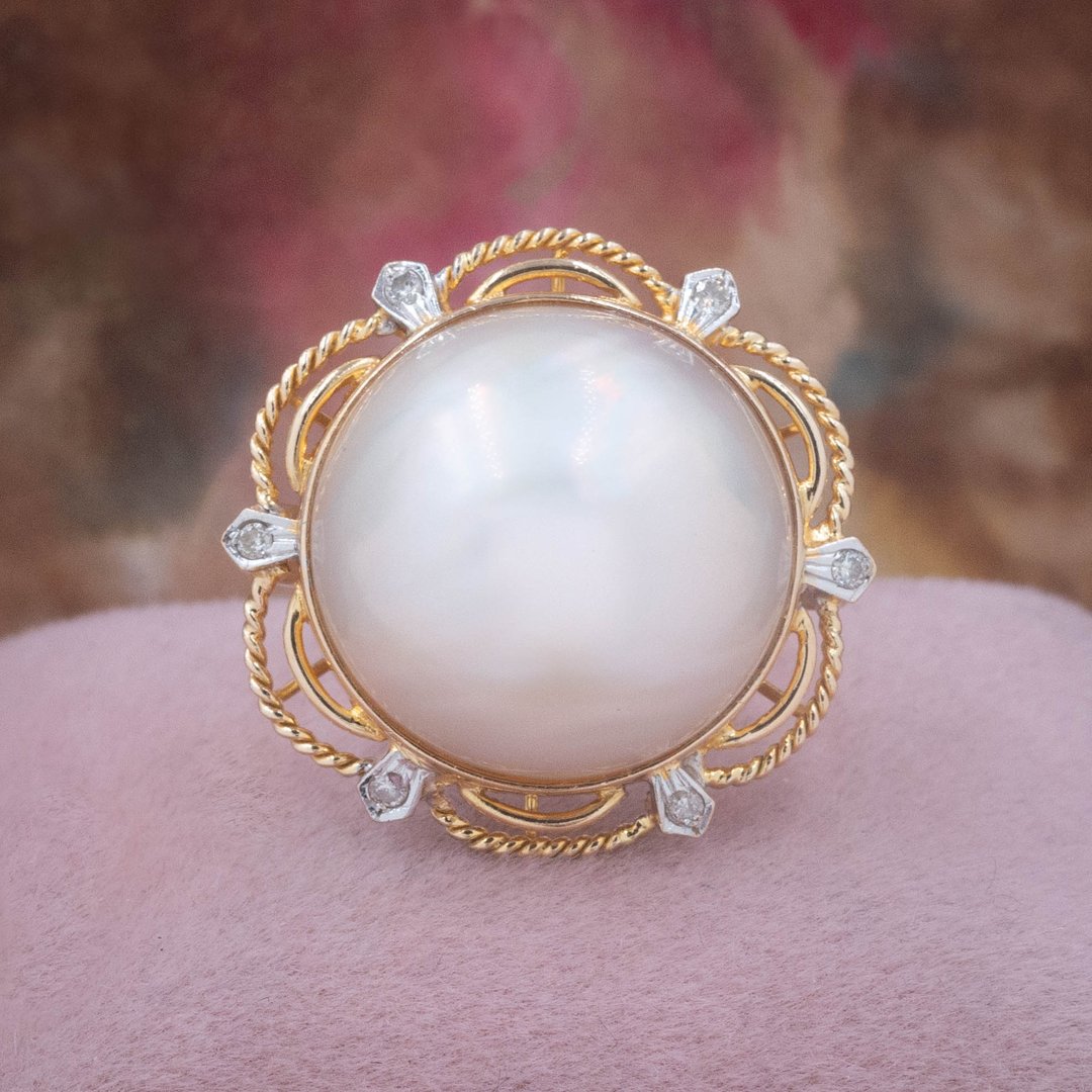 Gem Grade Mabé Pearl Ring c1980 | Pippin Vintage Jewelry | Chelsea ...