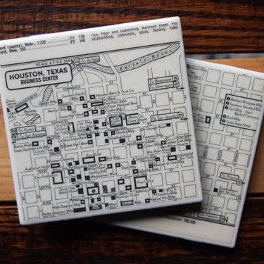 1956 Houston Texas Map Coasters Set of 2. Vintage Houston | All Mapped ...