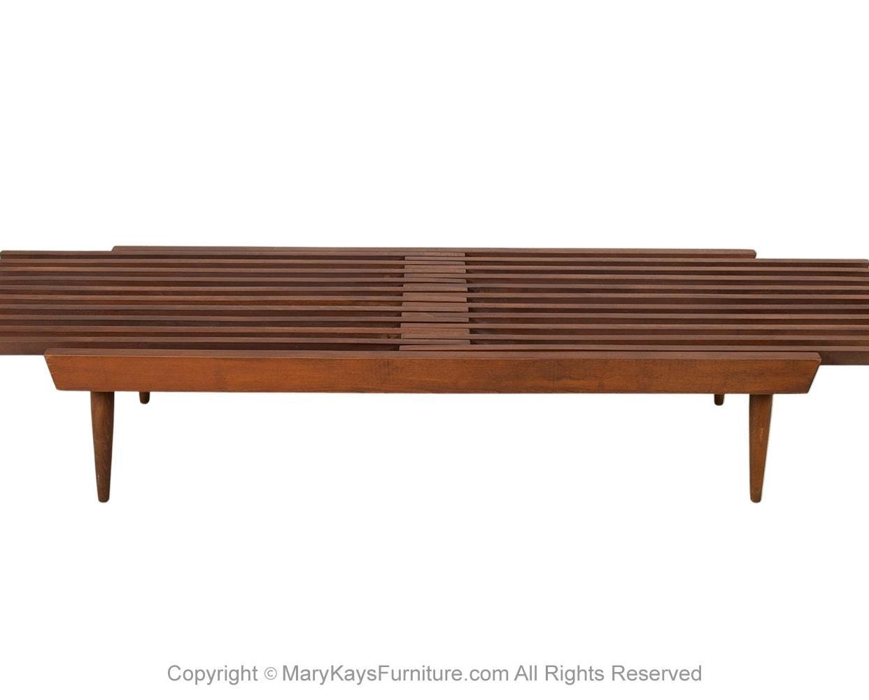 Mid-Century Slatted Wood Extending Bench Coffee Table George | Mary Kay ...