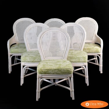 Set of 6 Twisted Rattan and Cane Dining Chairs | Circa Who | West Palm ...