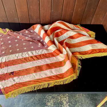 Vintage 48 Star American Flag 3x5' Fringe Parade 1950s Faded | Brain ...