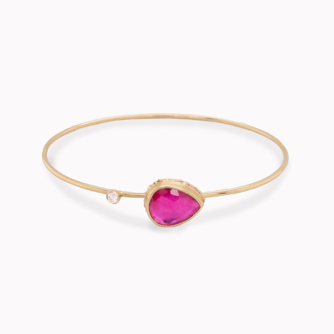 Teardrop Rose-Cut African Ruby Cuff Bracelet | Eliza Page | Second ...