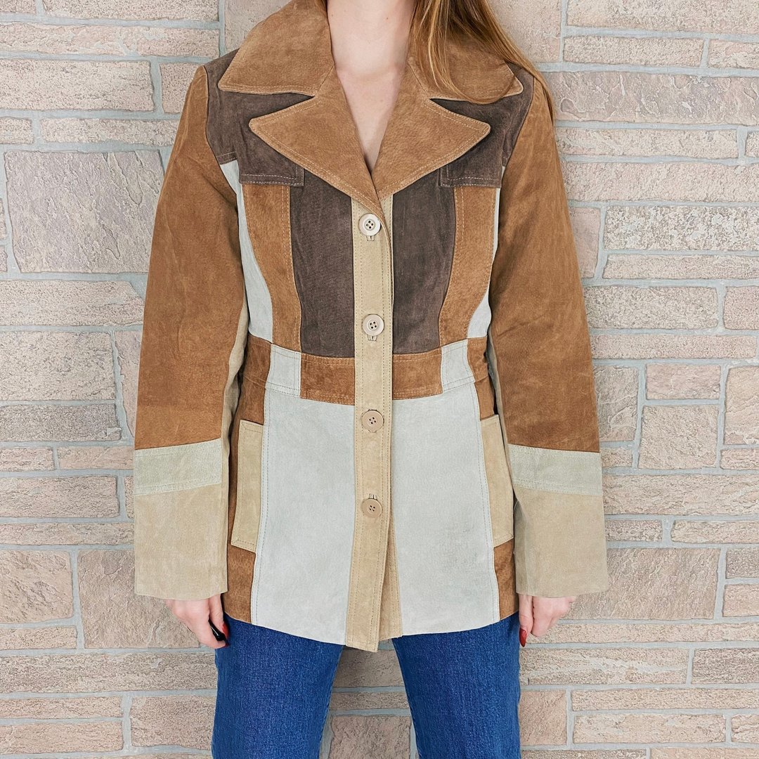 Y2K Deadstock Suede Patchwork Jacket | Noteworthy Garments | Atlanta, GA