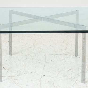 Mies van der Rohe Barcelona Glass Top Table | Showplace Antique ...