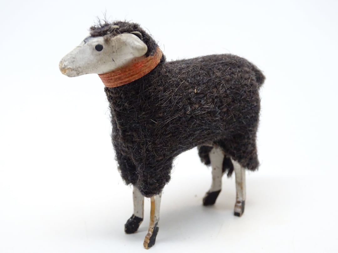 Antique 1930's German Wooly Black Sheep, Vintage Toy Lamb for ...