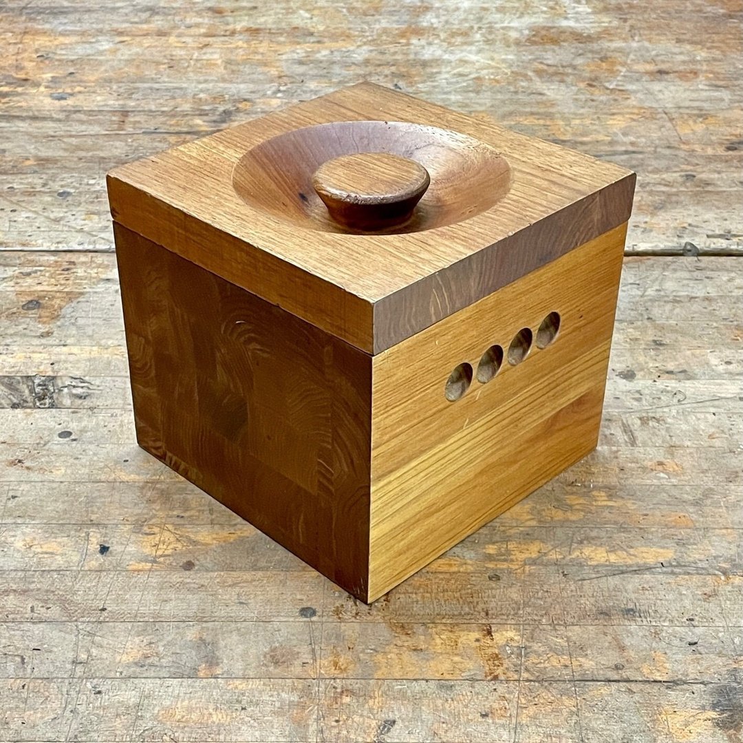 Vintage Teak Hardwood Box or Ice Bucket Staved Wood Mid-Century | Brain ...
