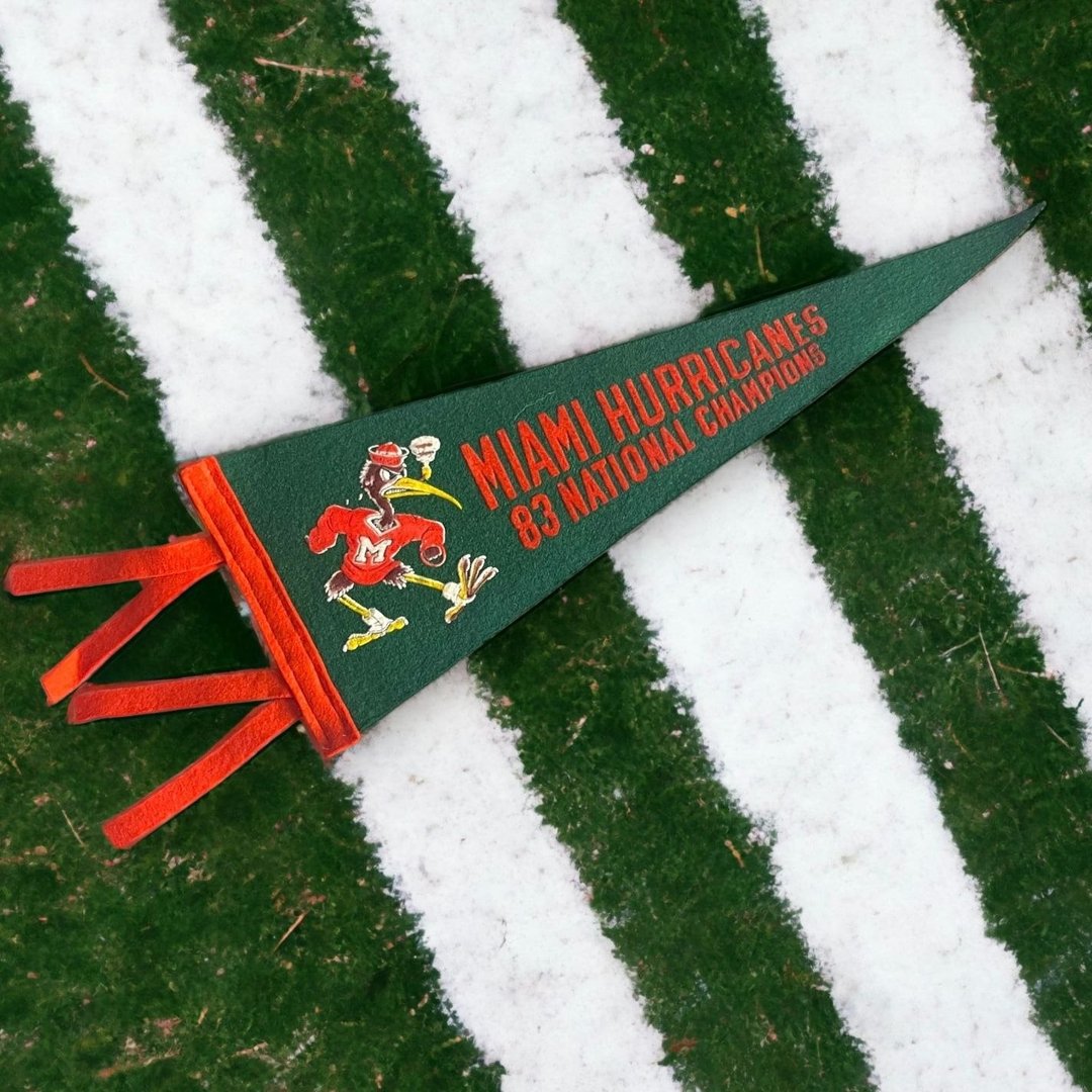 Vintage Miami Hurricanes Pennant 1983 National Champions University of ...