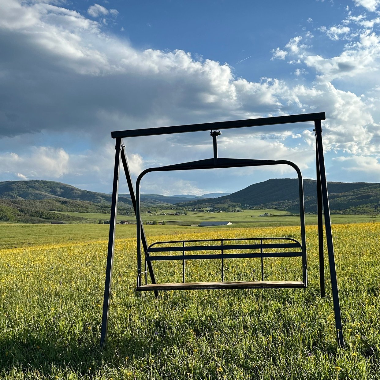 4-person Ski Chairlift Swing and Metal A-Frame, repurposed | Colorado ...