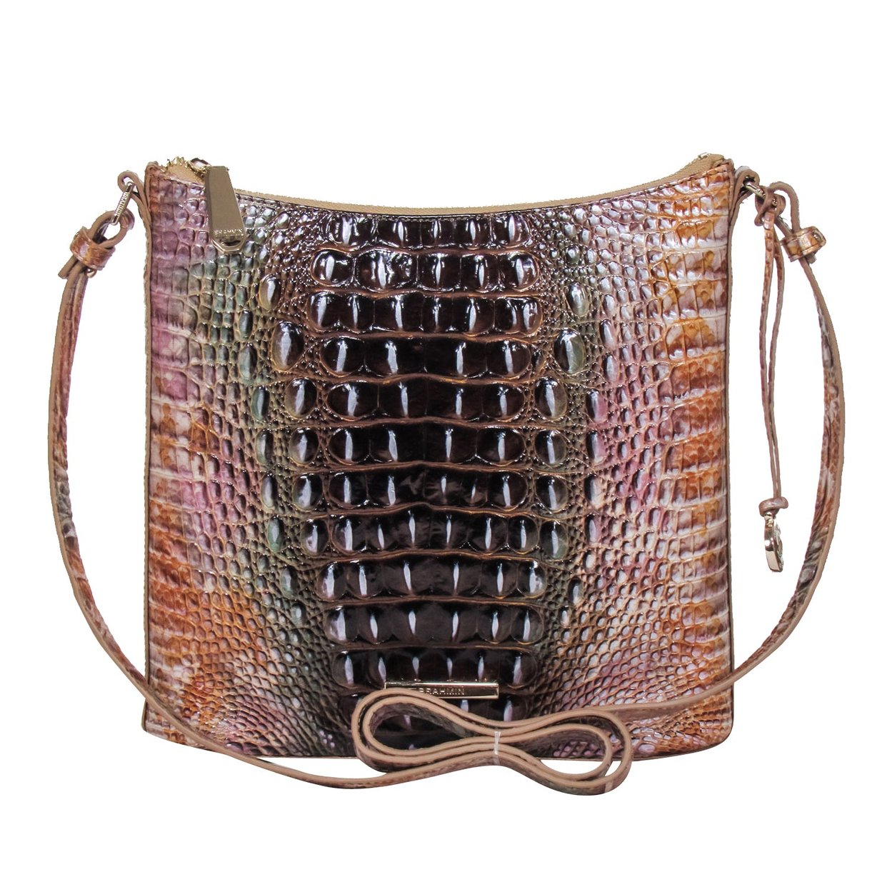 Brahmin - Gold Multi Ombre Croc Embossed Leather | Current Boutique ...