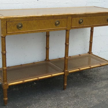 Hekman Hollywood Regency Painted Faux Bamboo Narrow Library Console ...