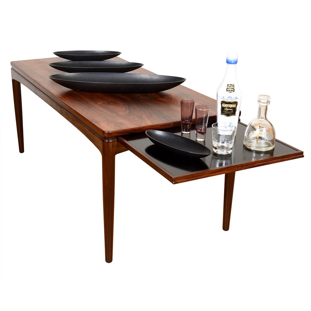 Danish Rosewood Coffee Table w: Expanding Shelf | Modern Mobler ...