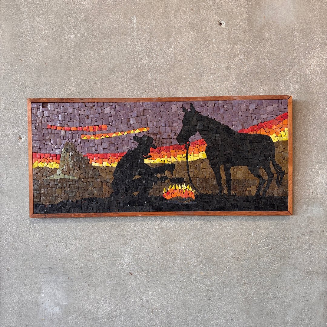 Vintage Cowboy Tile Art Scene | Urban Americana (Home Decor) | Long ...