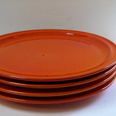 12" West German Pottery Plates Mid Century Modern Orange | All Things ...