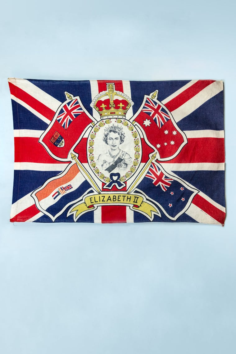 Vintage Queen Elizabeth 1953 Coronation Flag | Posh Chicago | Chicago, IL