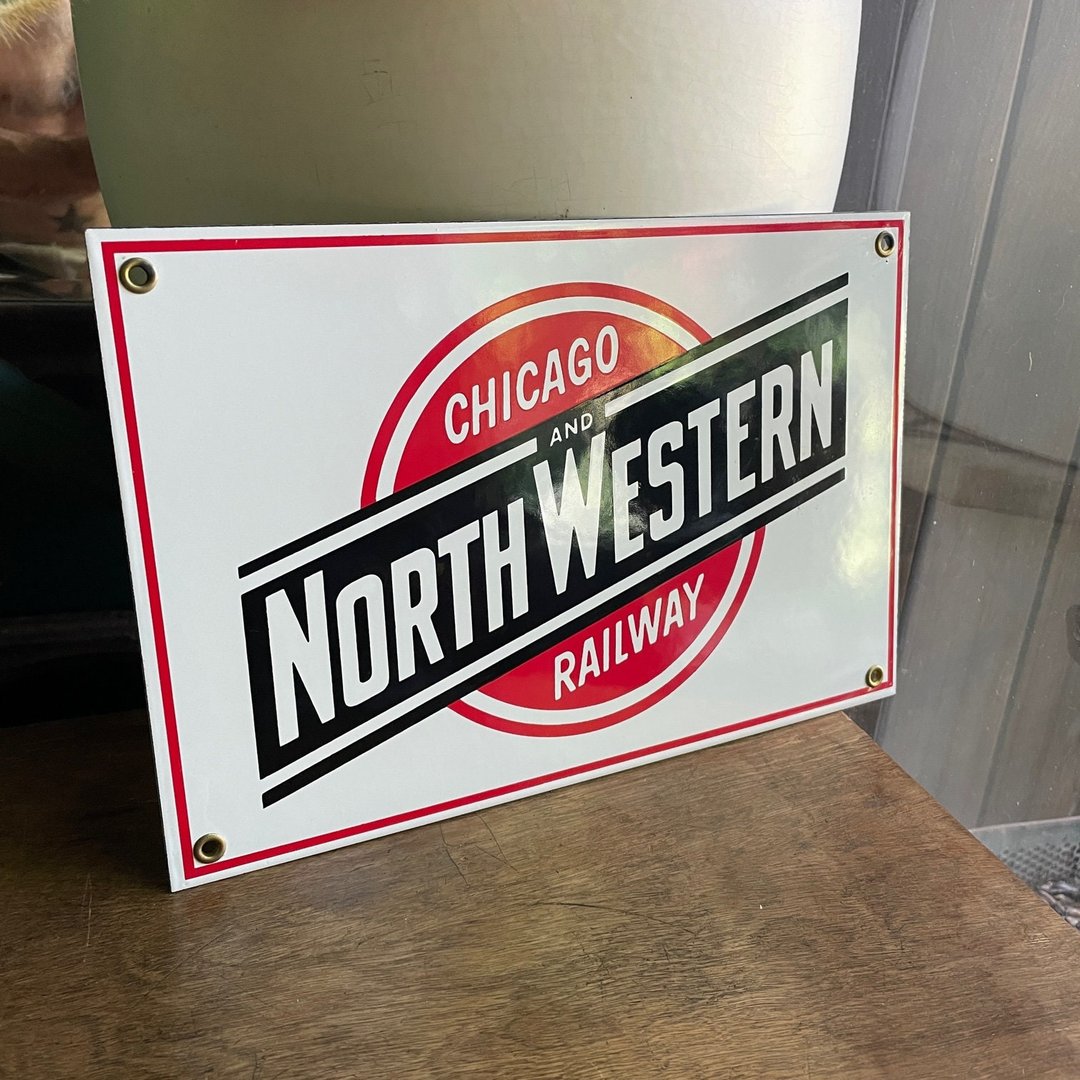 1980s Chicago and Northwestern Railway Iconic Railroad Sign Vintage Mid ...