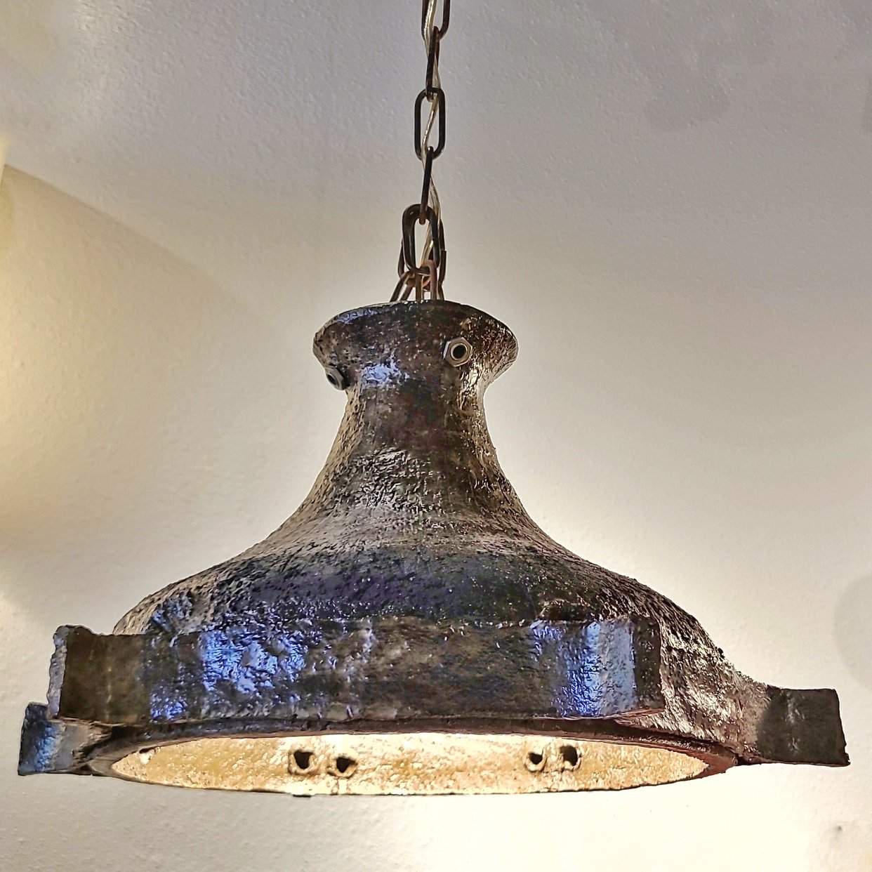70s DANISH STUDIO POTTERY STONEWARE LIGHT FIXTURE | Modern Redux ...