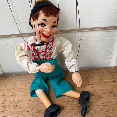 Vintage Hazelle's Pinocchio Marionette,Wooden Boy, Puppets, Puppet ...