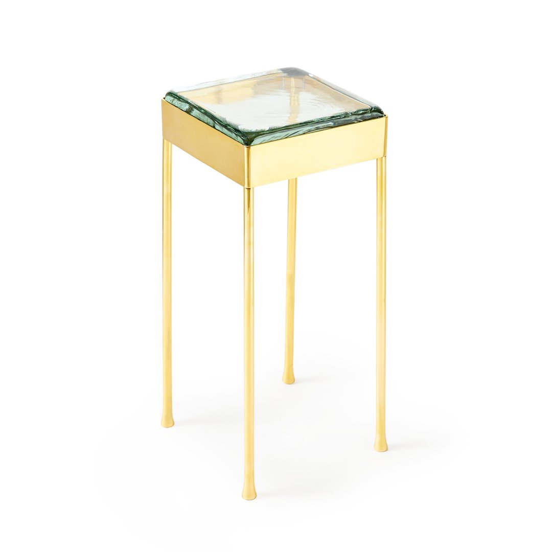 'Glass Block' Cocktail Table in Polished Bronze with Round Legs | Wyeth ...