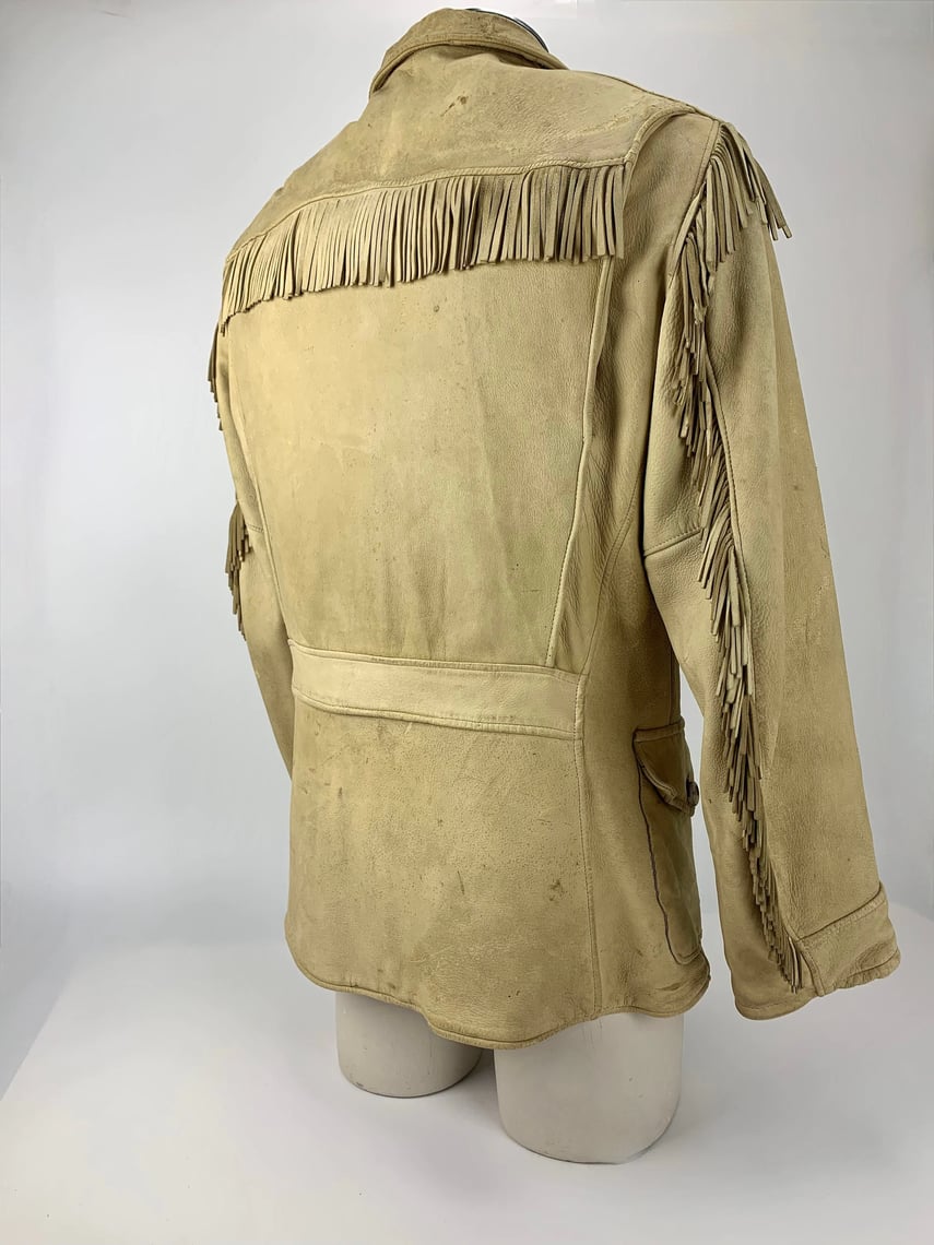 1950's Buckskin Fringe Jacket - Belted Back - Wool Lining | Gabriela's Vintage | Minneapolis, MN