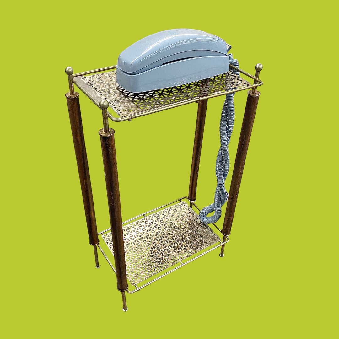 Vintage Side Table Retro 1960s Mid Century Modern + Telephone Table ...