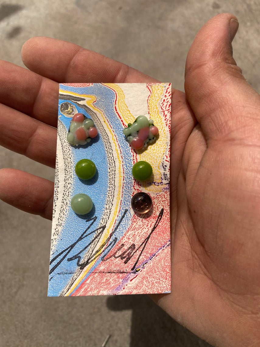 Marbled Glass Blob Stud Set | Made by Rheal | Oakland, CA