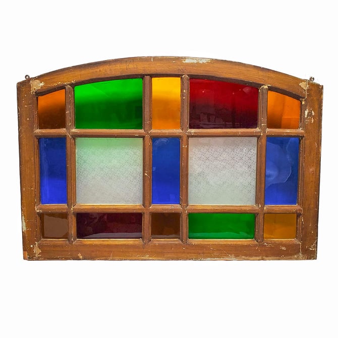 Queen Anne Arched Stained Glass from Aurora Mills of Aurora, OR | ATTIC