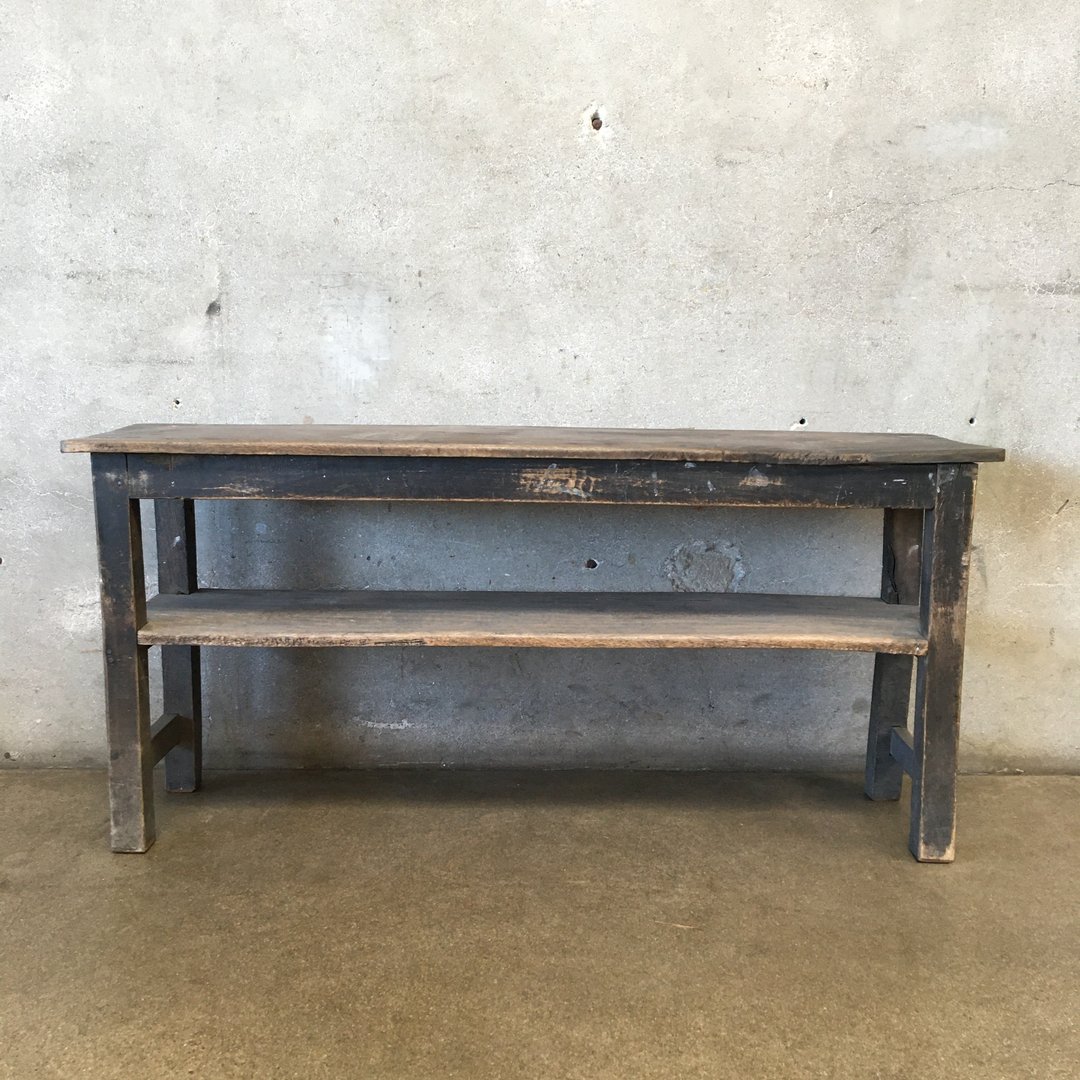 Black Rustic Wood Bench | Urban Americana | Long Beach, CA