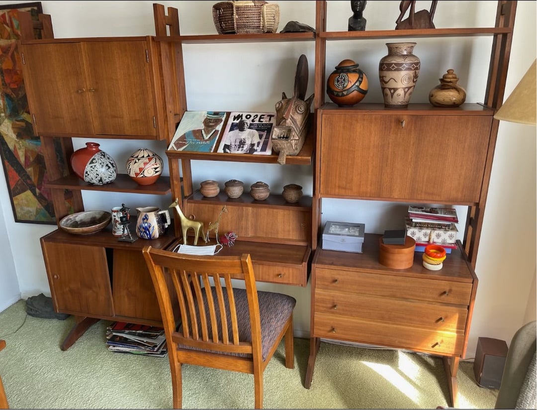 Danish MCM Wall Unit with Desk Free Standing Walnut Room | Reuse ...