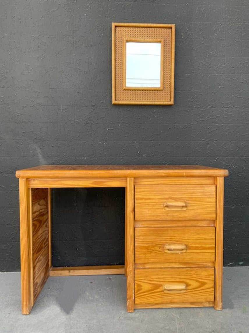 Knotty Pine 1950s Student Desk | Revival Vintage | North Loop - Austin, TX