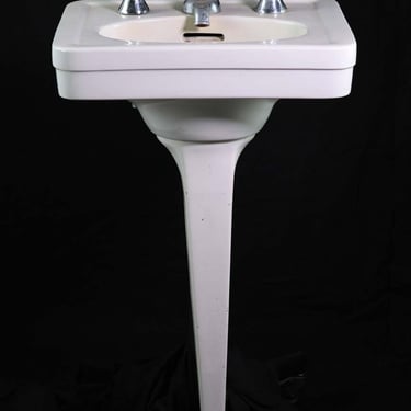 Vintage Crane Porcelain White Peg Leg Pedestal Sink | Olde Good Things ...