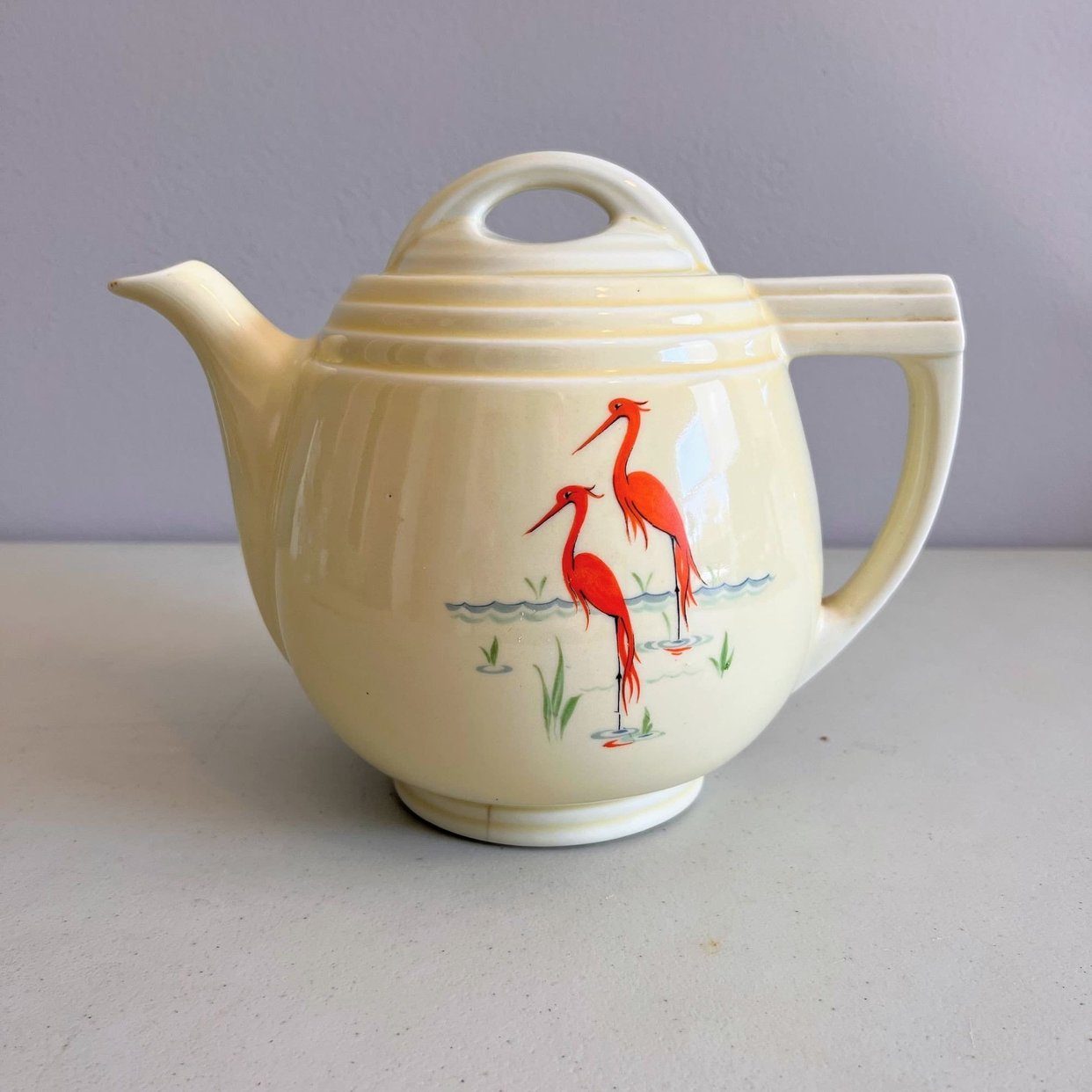 Vintage Art Deco Hall China Flamingo Viking Drip | Over the Years ...