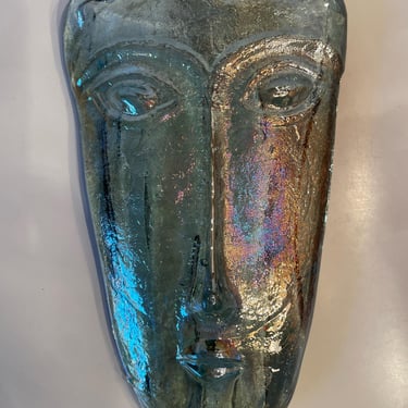 Vintage Art Glass Face Sculpture | Iridescent Art Glass | KoNasCrate ...