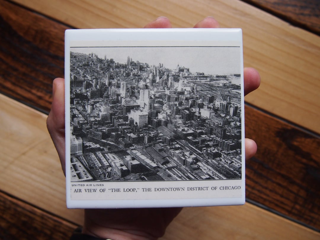 1942 Chicago The Loop Vintage Photo Coaster. Chicago Vintage Photo ...