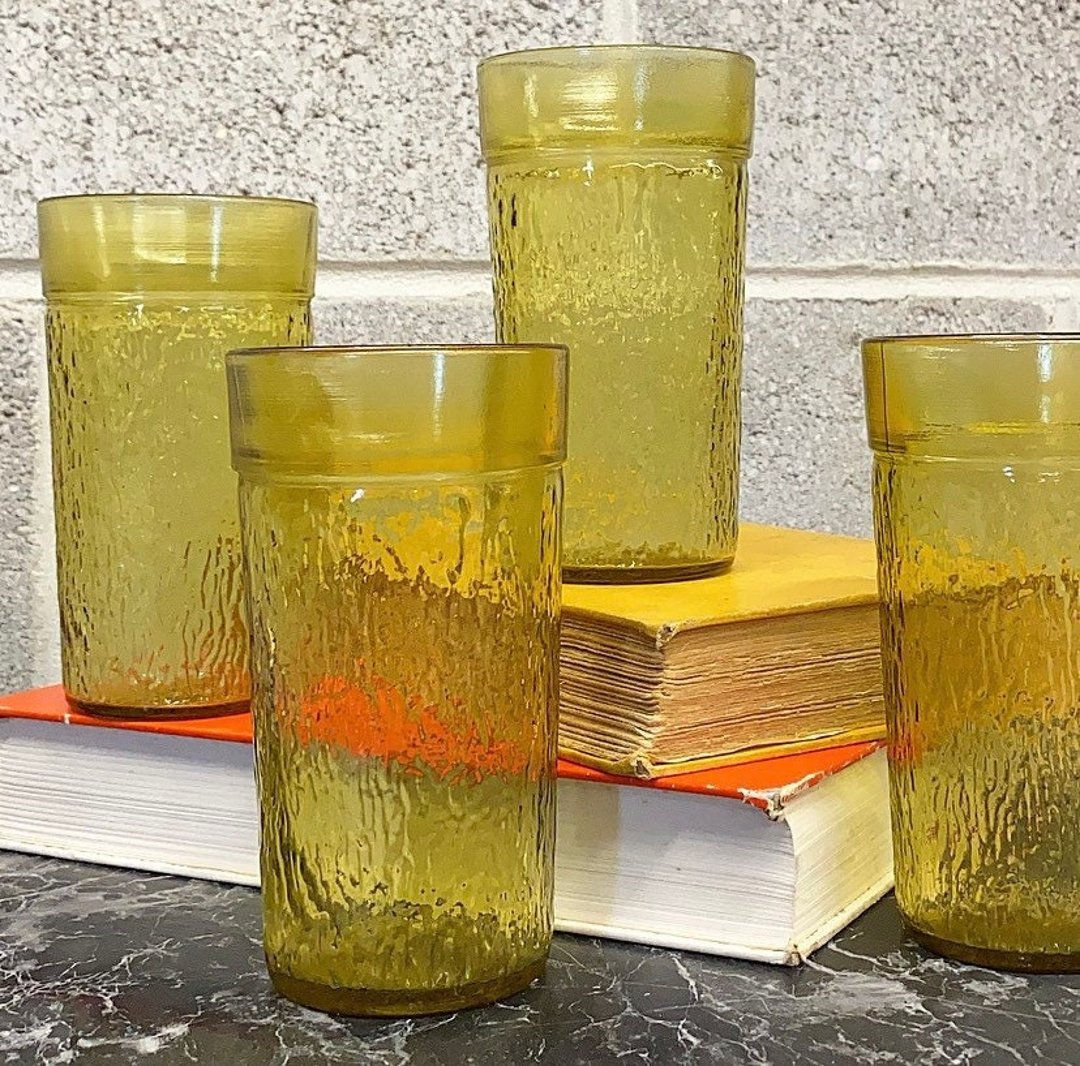 Vintage Kerr Drinking Glasses Retro 1960s Mid Century Modern + Amber ...