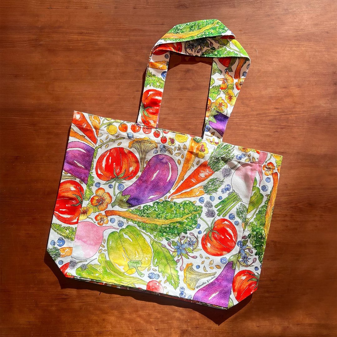 Veggie Bounty Cotton Canvas Tote Bag | Marcella Kriebel Art ...