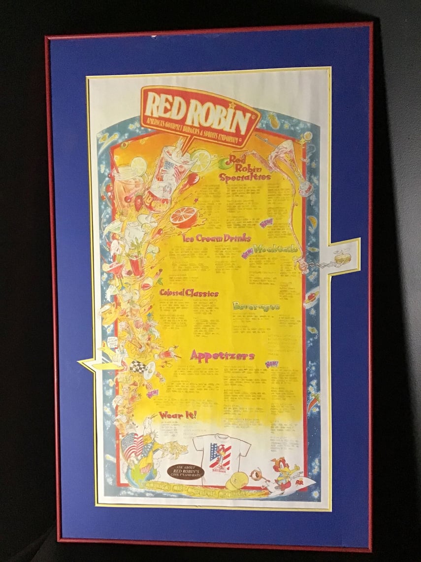 Red Robin Menu Mock Up ’97 (Seattle) | Second Use | Seattle and Tacoma, WA