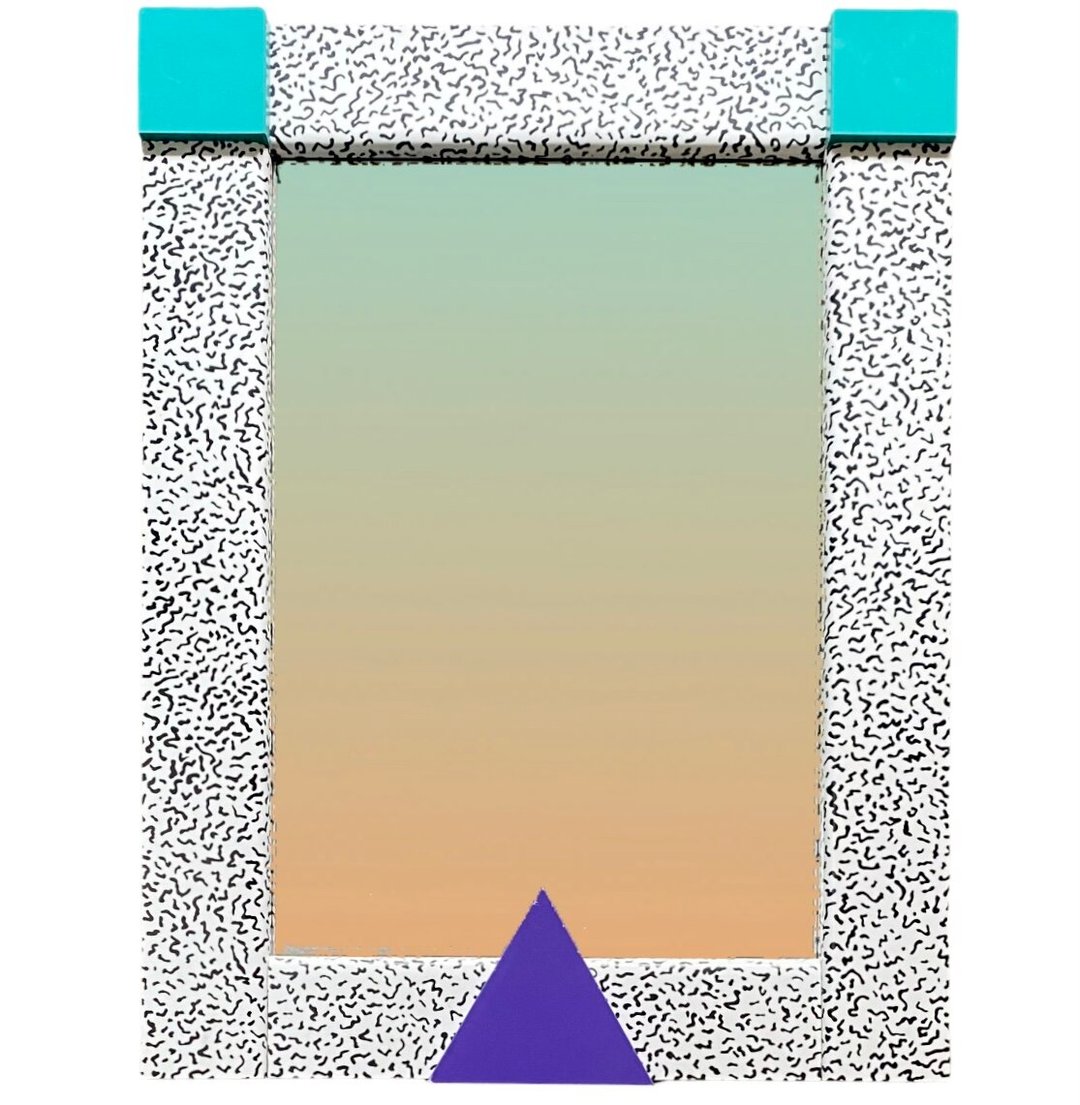 Sottsass “bacterio” pattern post modern wall mirror | Marquis de Mod ...