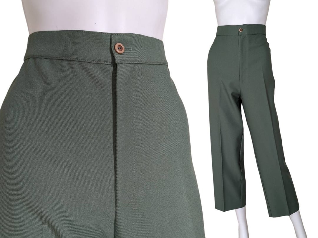 Vintage High Waist Slacks, Medium / Women's 70s High Rise Pants ...